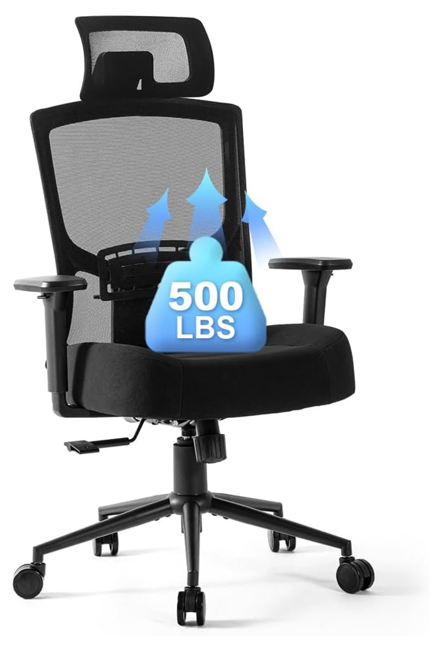 Big and Tall Office Chair Heavy Duty 500lbs Swivel Office Chair with ...