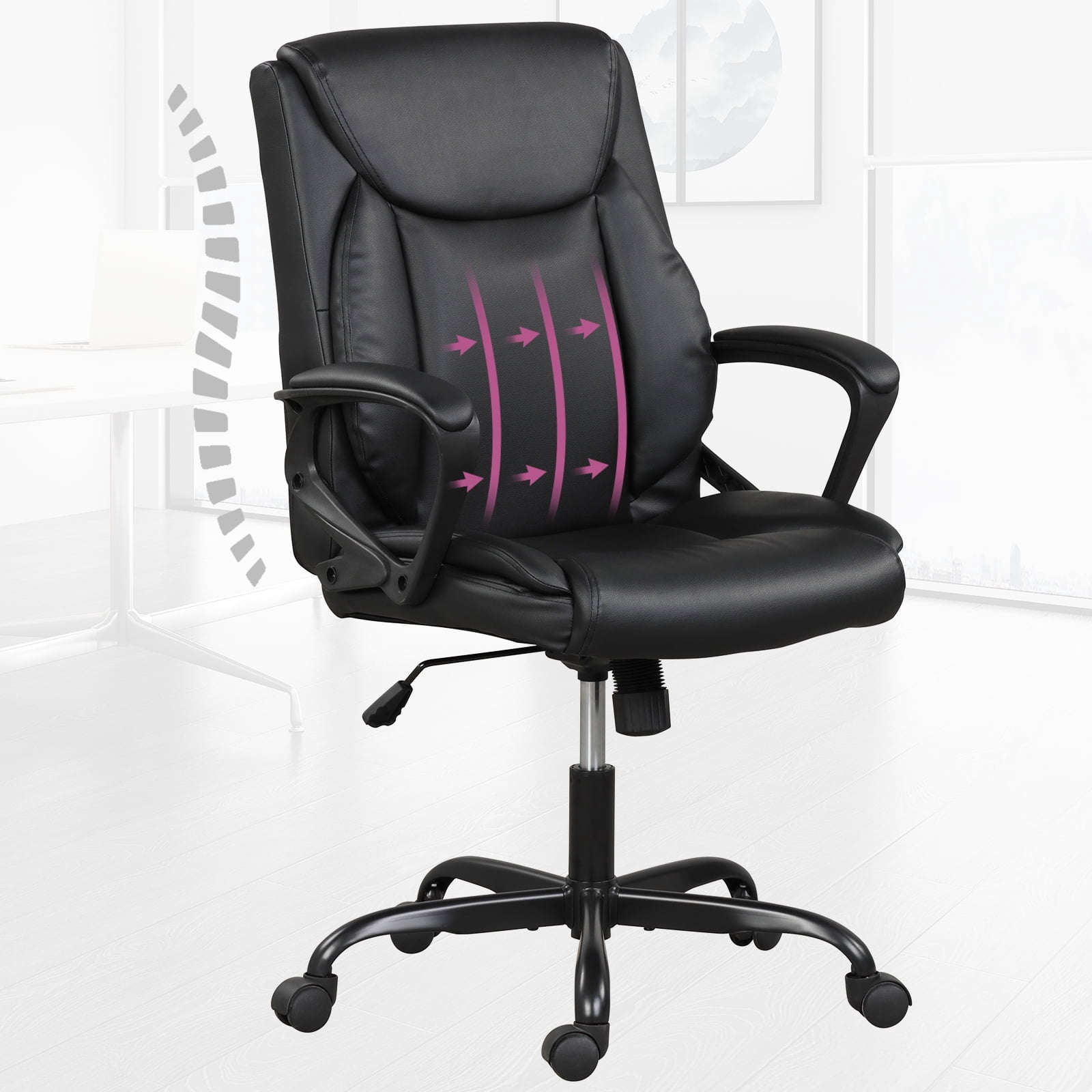 Big & Tall Office Chair, Ergonomic Desk Chair, High Back PU Leather ...