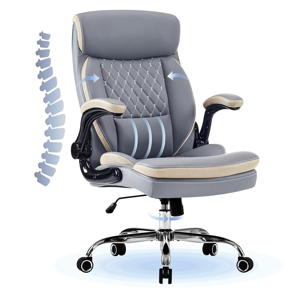 Big and Tall Office Chair, Wide Seat Executive Office Chair with Dual ...