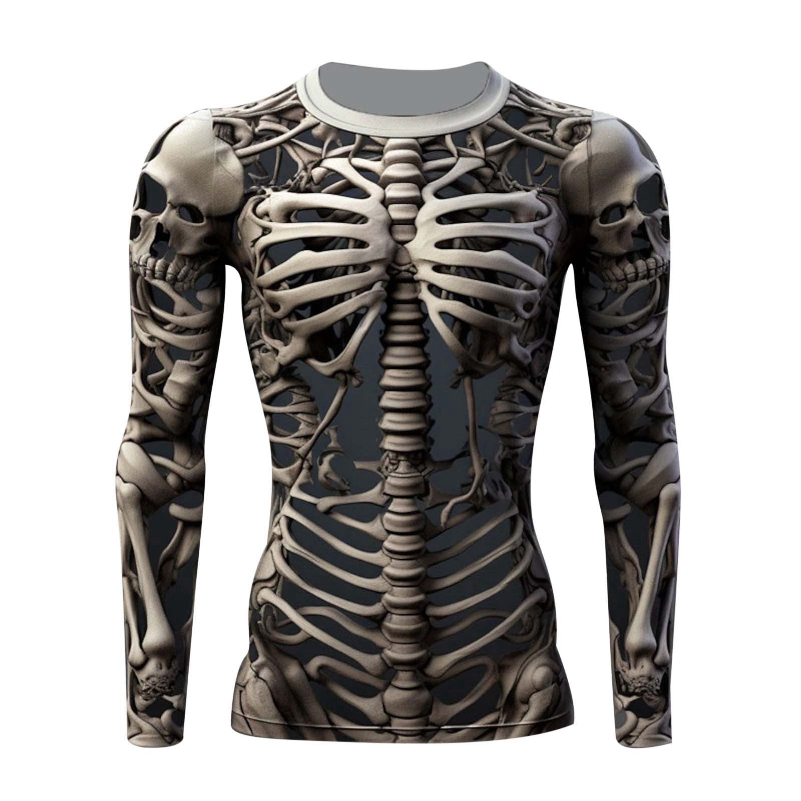 Big and Tall Shirts for Men Embossed Bone Pattern Clothing Long Sleeved ...