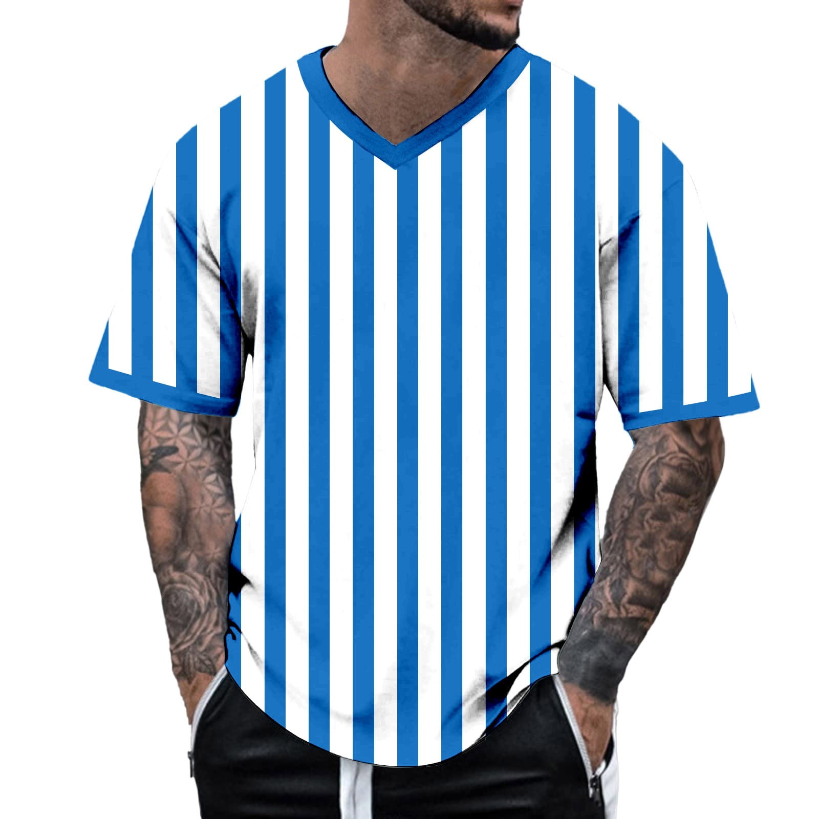 Big and Tall Shirts for Men European And Color Striped Men Casual ...