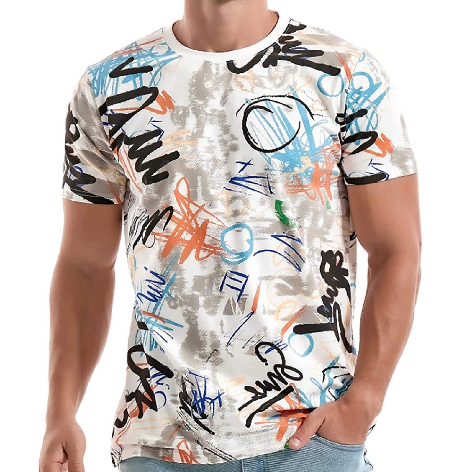 Big and Tall Shirts for Men Hipster Hop Short Sleeve Print T Shirt Non ...