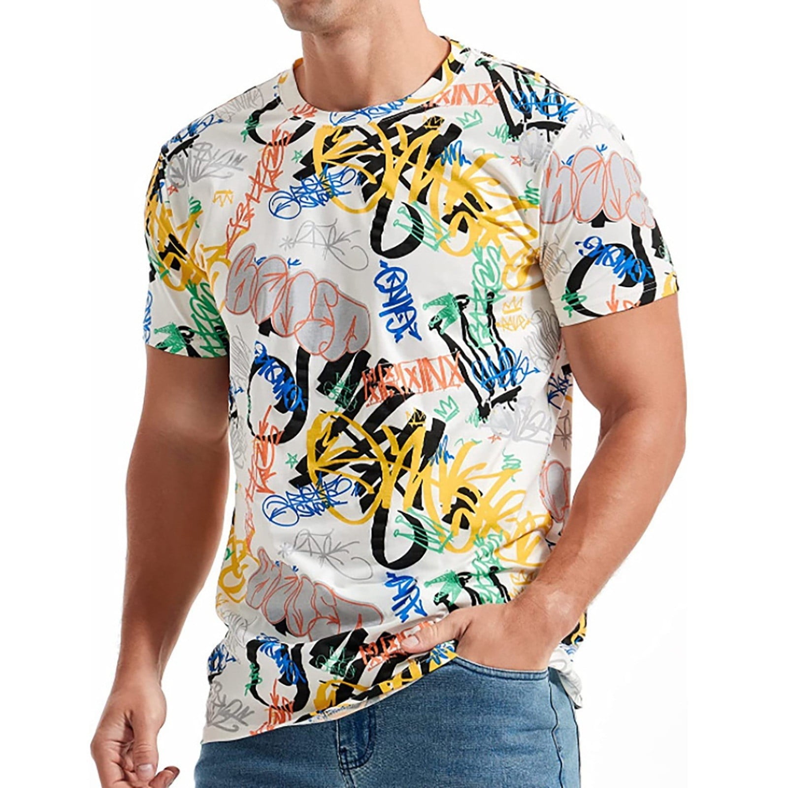 Big and Tall Shirts for Men Hipster Hop Short Sleeve Print T Shirt Non ...