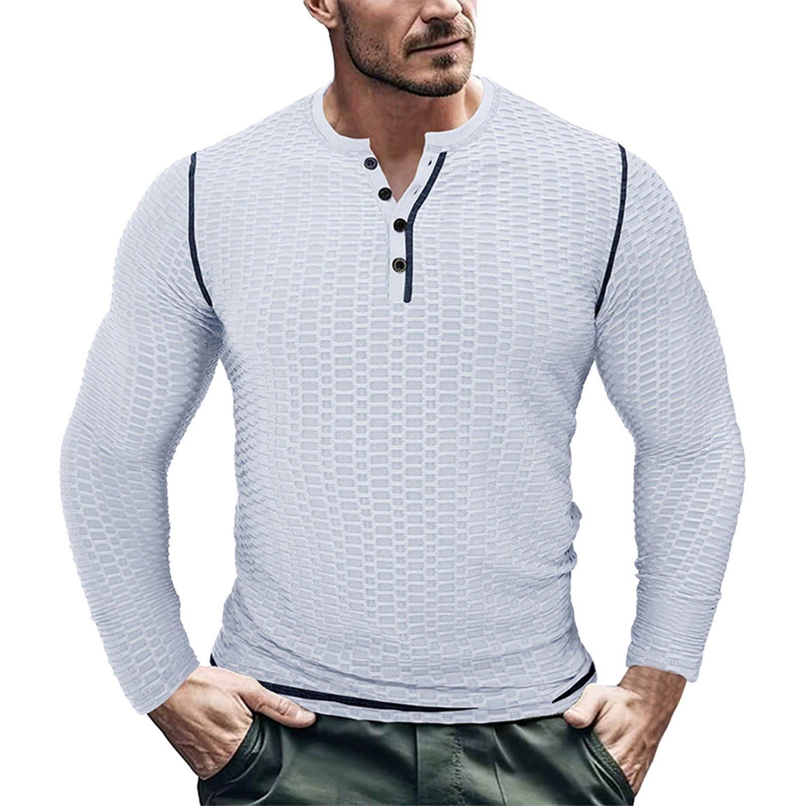 Big and Tall Shirts for Men Male Long Sleeve T Shirt Bottoming Shirt ...