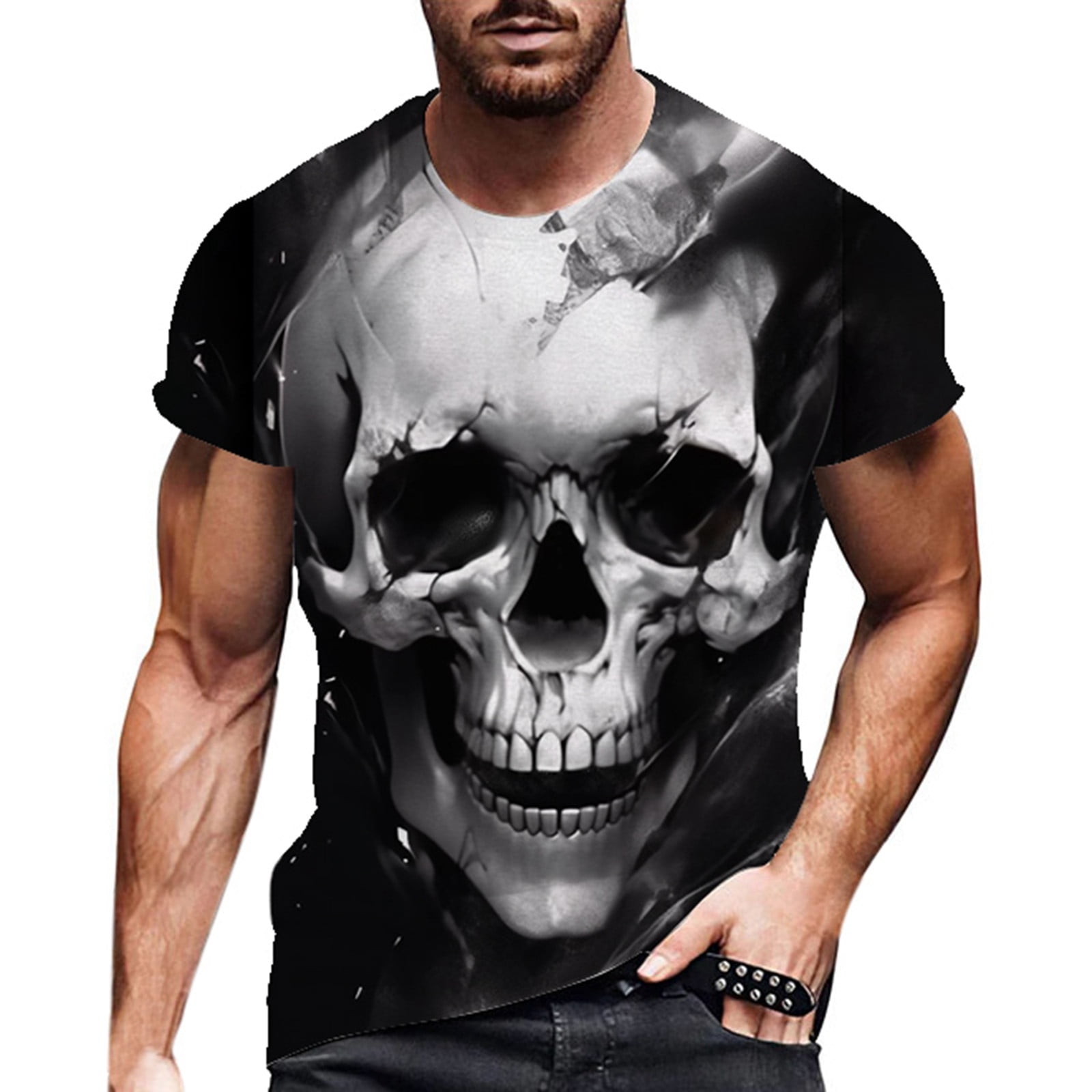 Big and Tall Shirts for Men Rose T Shirt Novelty 3D Graphic Fashion Tee ...
