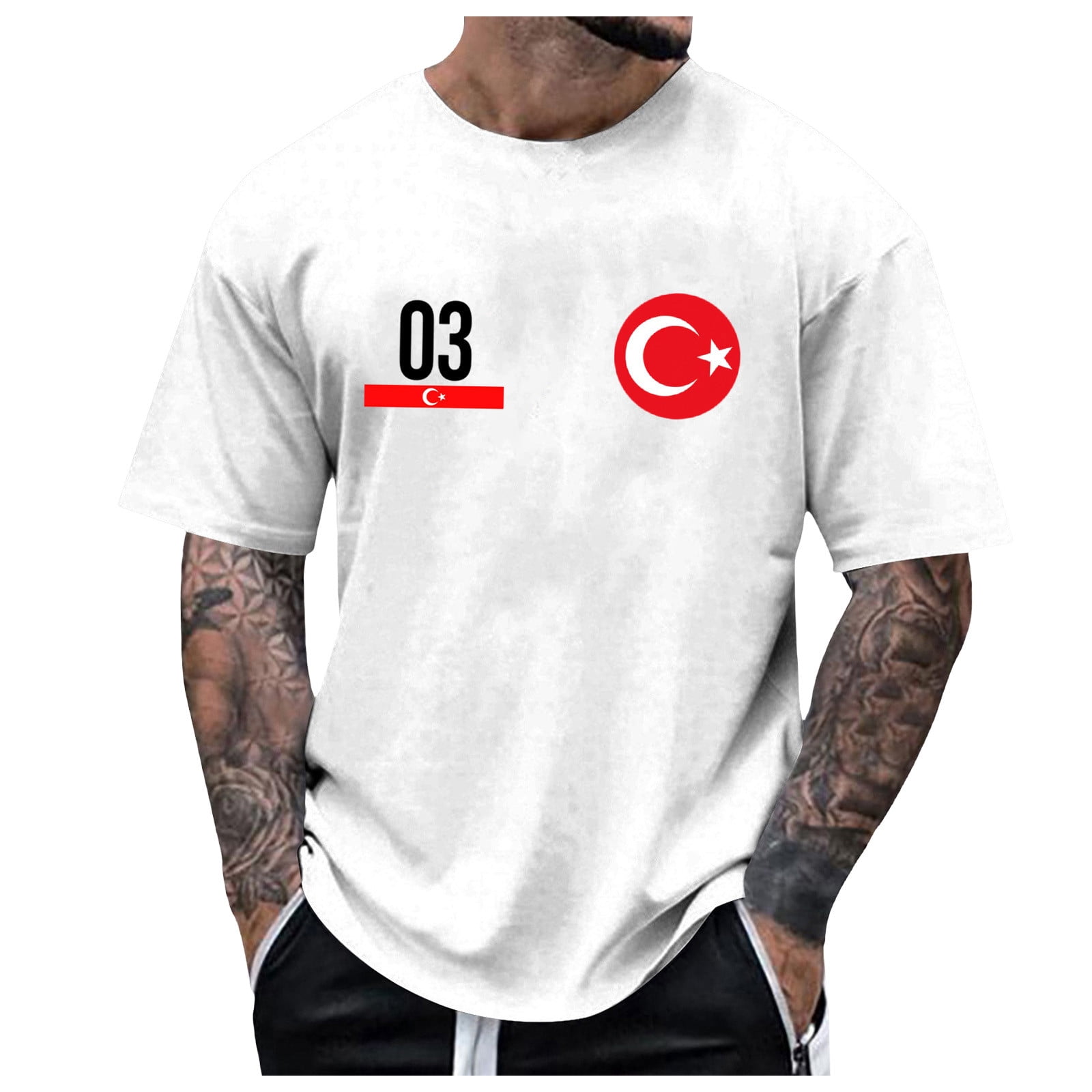 Big and Tall Shirts for Men Short Sleeve T Shirt Summer Turkey Sport Prints Casual Ventilate ...