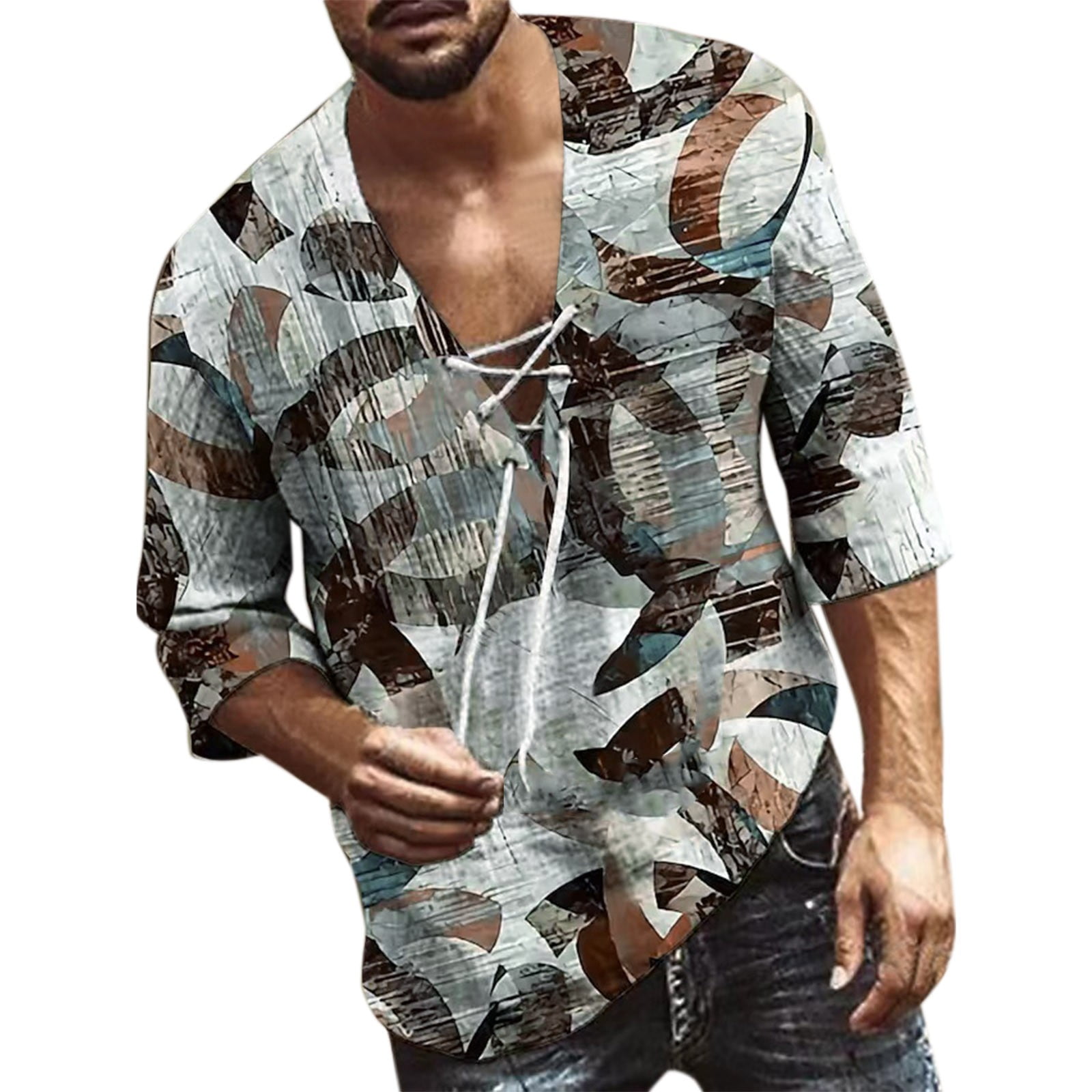 Big and Tall Shirts for Men Spring And Summer Casual Vintage Plus Size ...