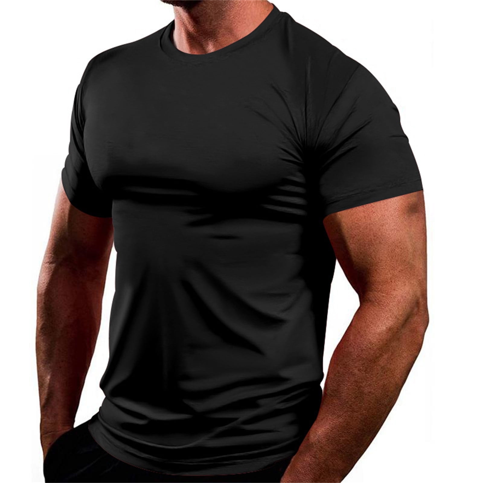 Big and Tall Shirts for Men Summer Round Neck Short Sleeve Men's Home ...