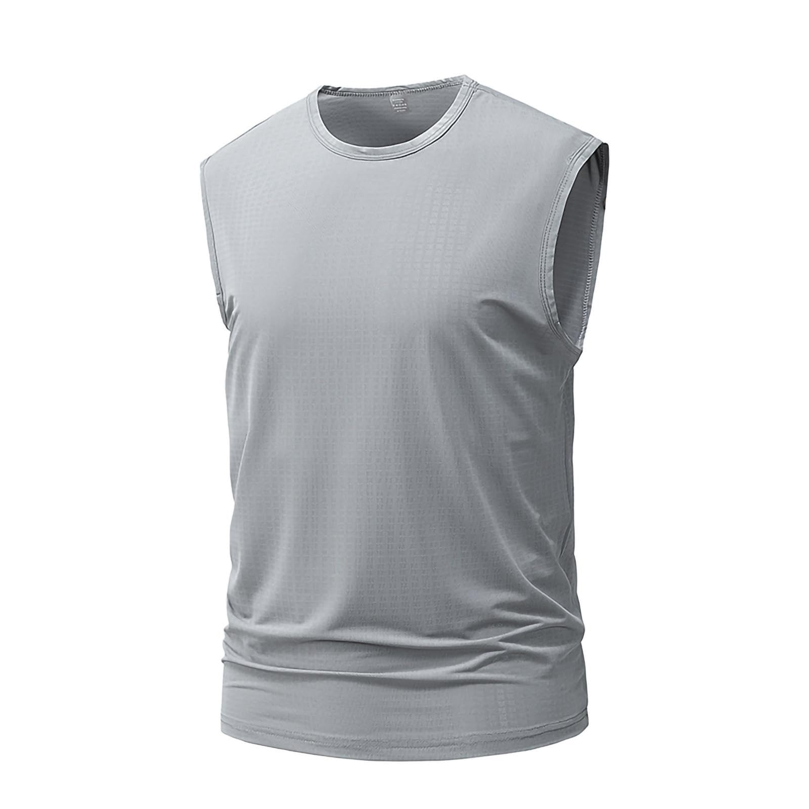 Big & Tall Sleeveless Men Tank Tops Quick Dry Moisture-Wicking Crew ...