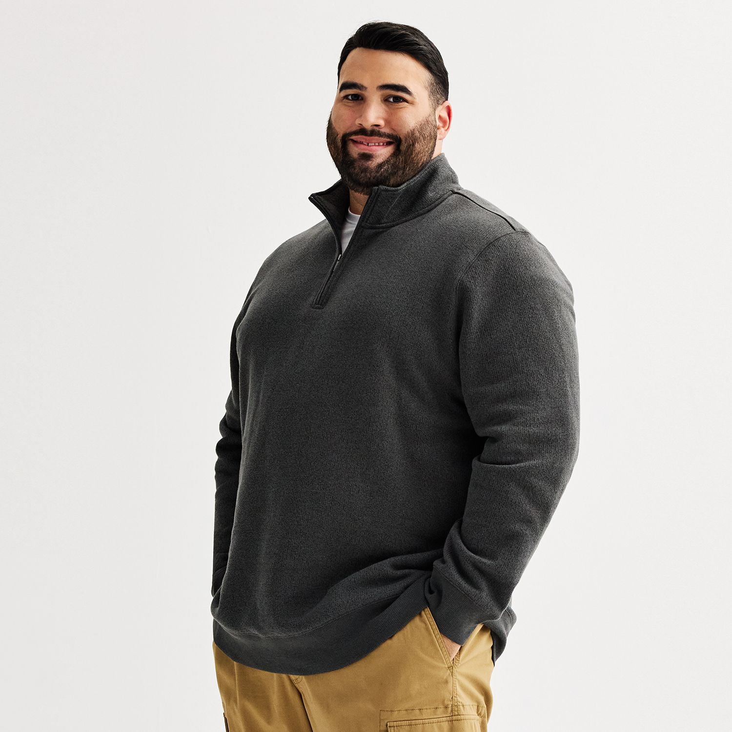 Big & Tall Sonoma Goods For Life® Quarter-Zip Fleece Sweater Color ...