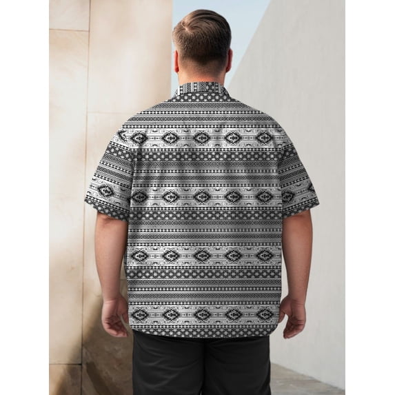 Big Tall Striped Hawaiian Shirt Ethnic Stripes Hawaiian Shirt - Walmart.com