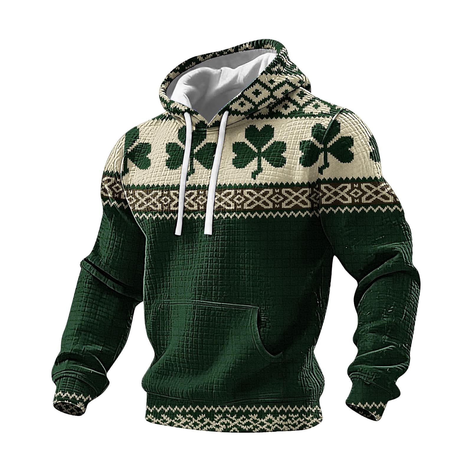 Big & Tall Sweatshirts for Men St Patricks Day Printed Casual Long ...