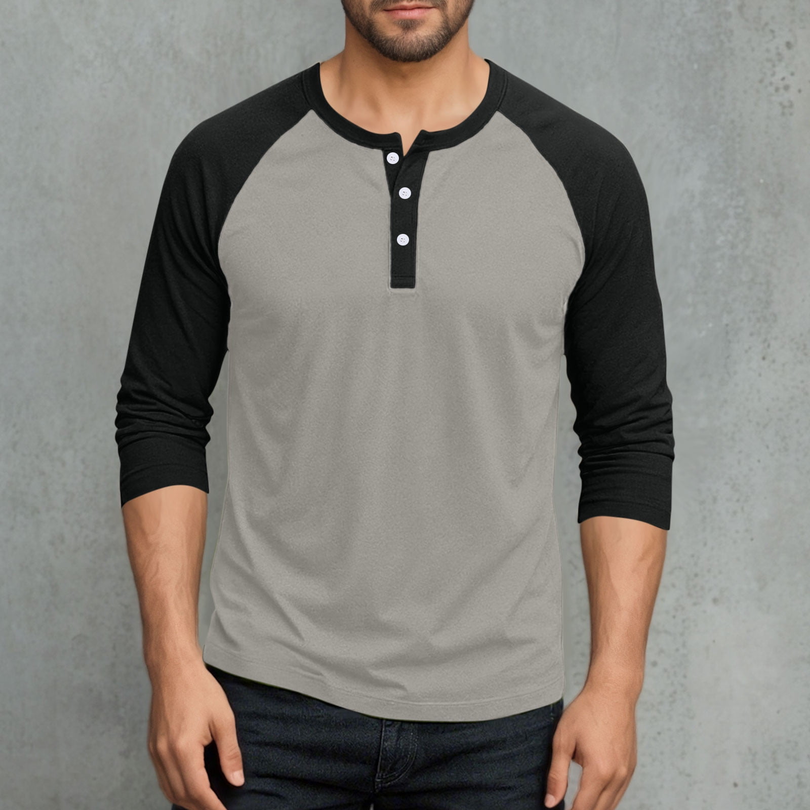 Big & Tall T Shirts for Men Plus Size M-5X 3/4 Sleeve Tshirts Shirt ...