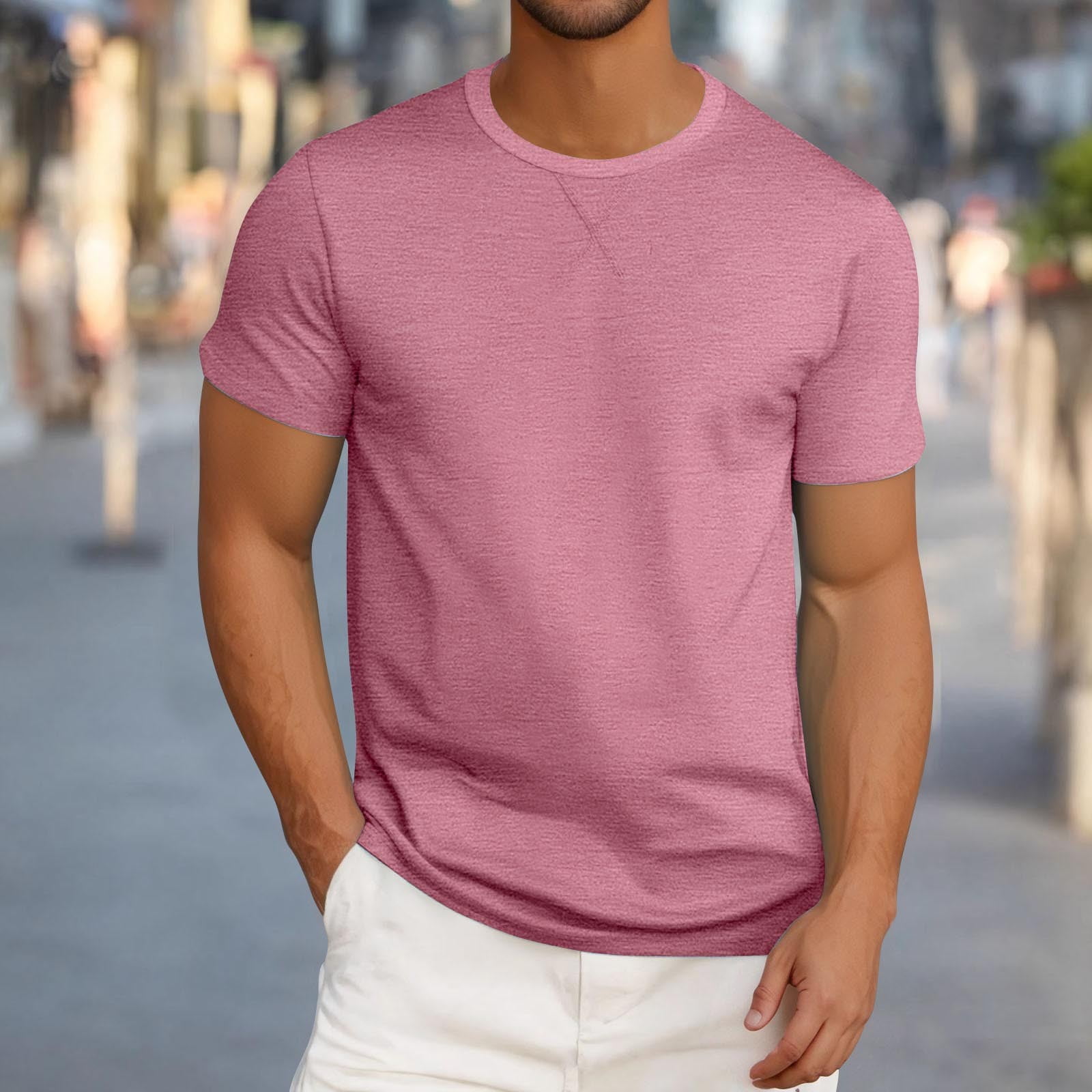 Big & Tall T-Shirts for Men S-5X Plus Size Short Sleeve Crewneck Tees Tops Casual Solid Pullover ...