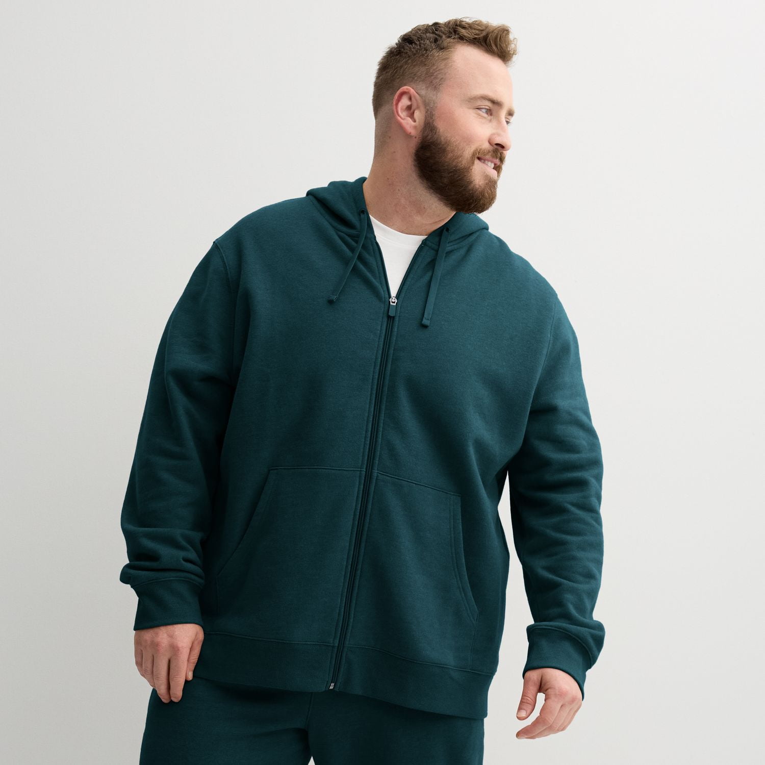 Big & Tall Tek Gear® Ultra Soft Fleece Zip-Front Hoodie Color: Lost ...