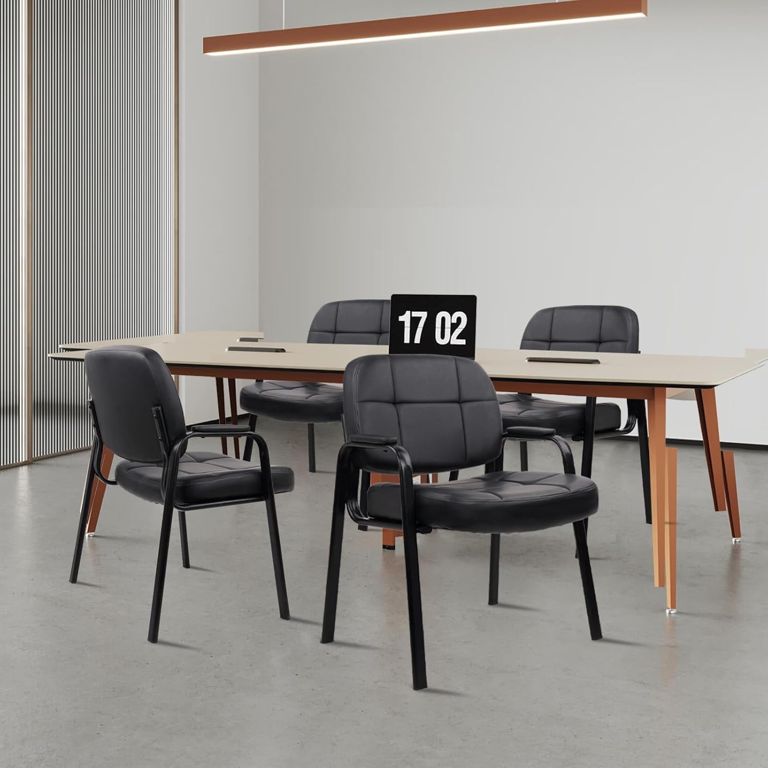 Big & Tall Waiting Room Guest Chair with Padded Arms, Leather Office ...