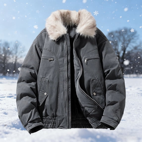 Big & Tall Winter Jackets for Men Plus Size M-4X Long Sleeve Zip Up ...