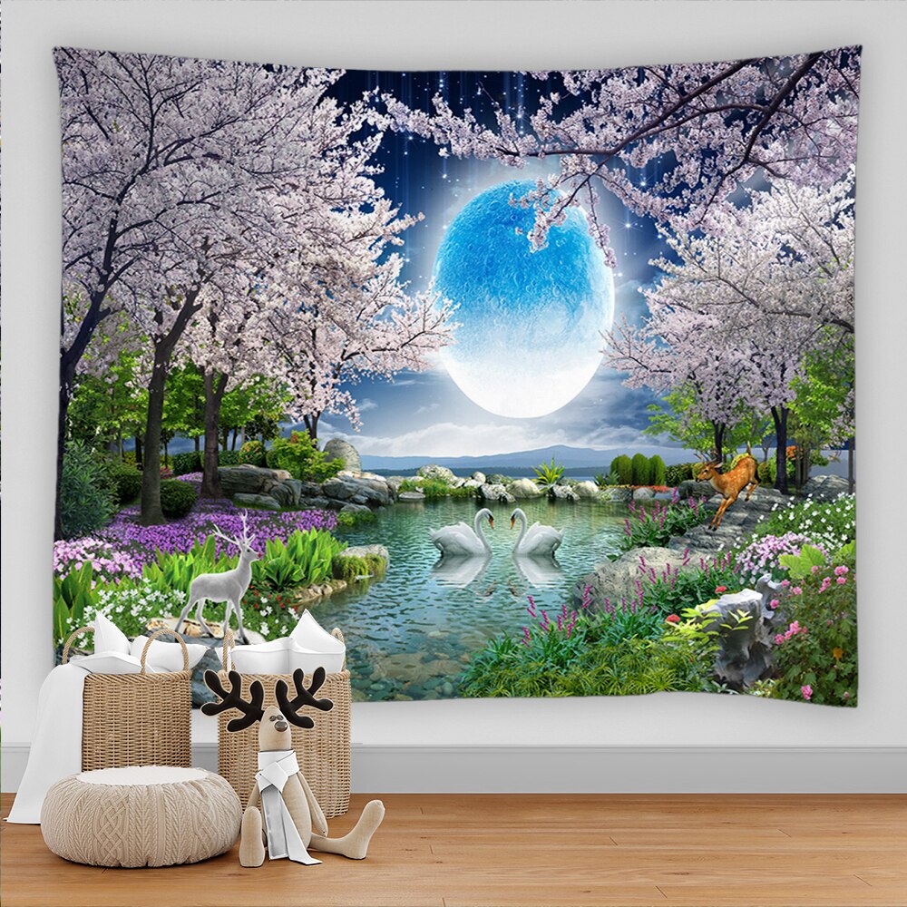 Big Tapestry Beautiful Natural Forest Large Wall Hanging Hippie Wall ...