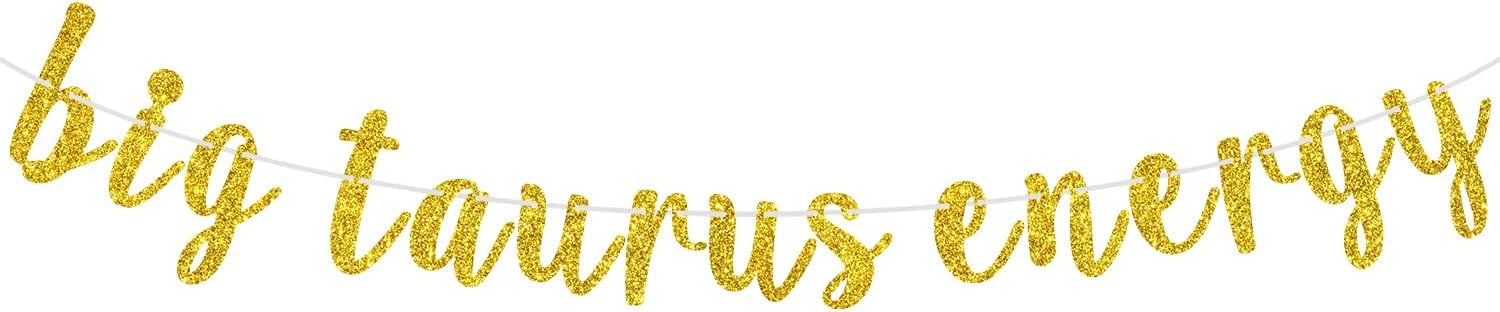 Big Taurus Energy Banner, Happy Birthday Taurus Bunting Sign, 12 ...