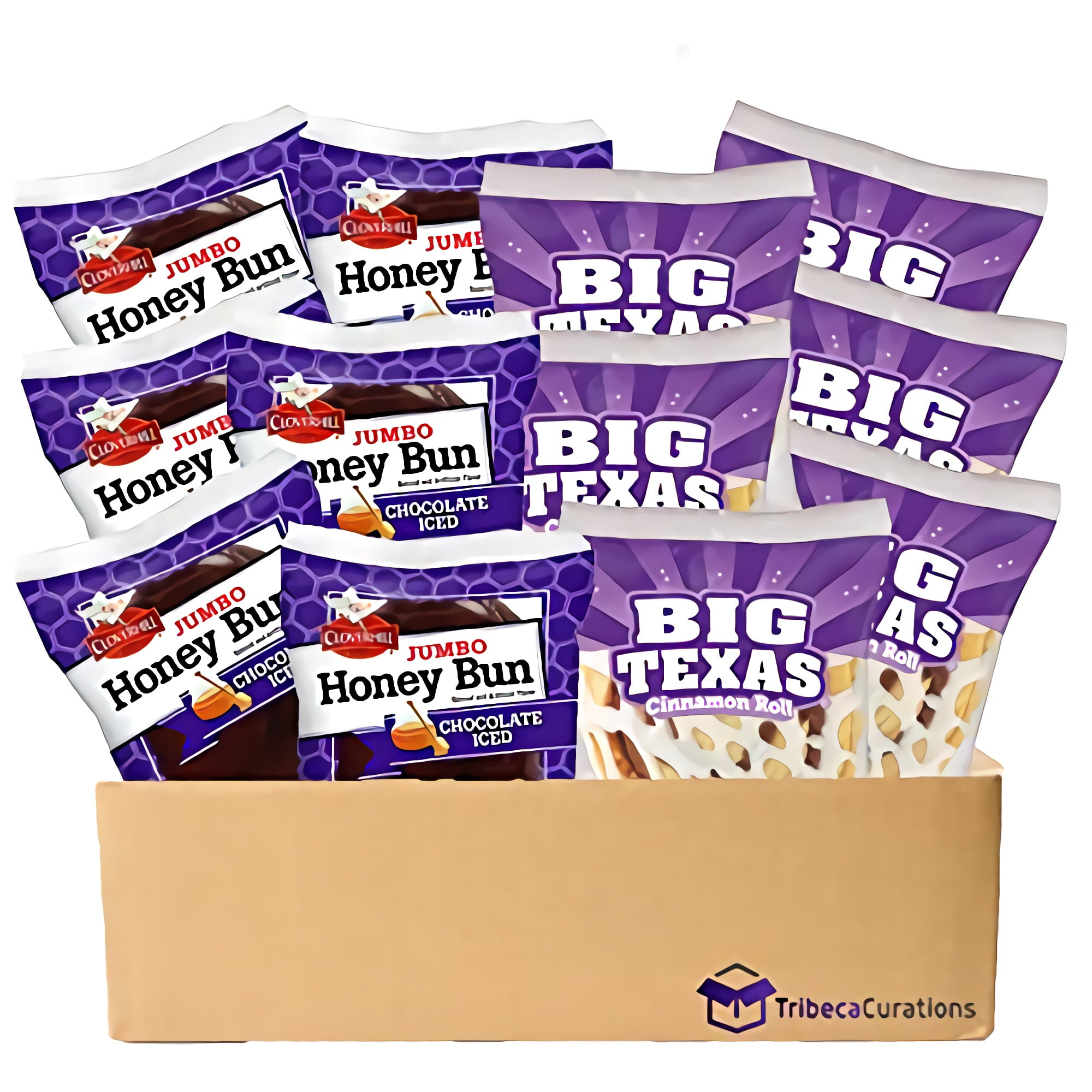 Big Texas Cinnamon Roll & Jumbo Chocolate Iced Honey Bun Combo | 12 ...