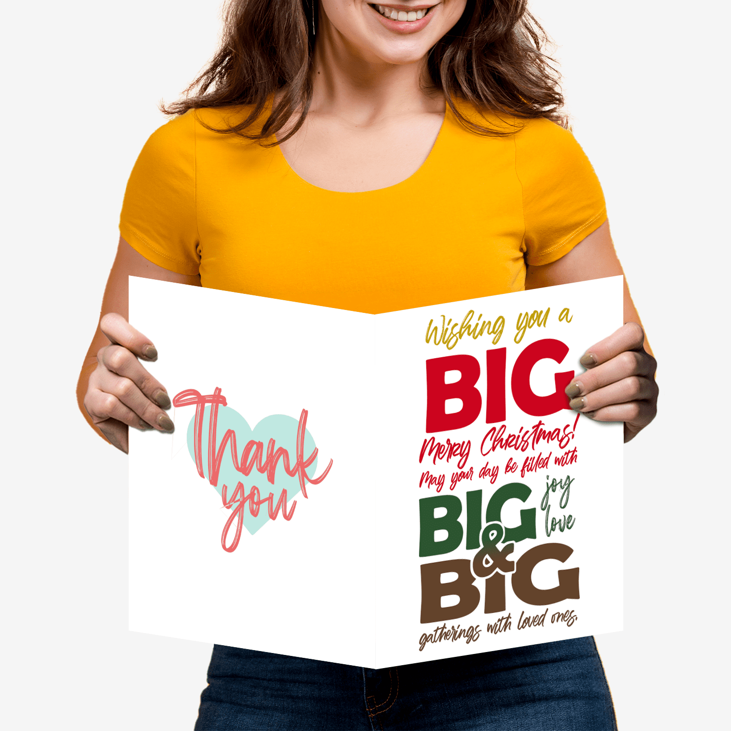 Big Thank You Card with Envelope, 8.5" x 11" Large Jumbo Size Group ...