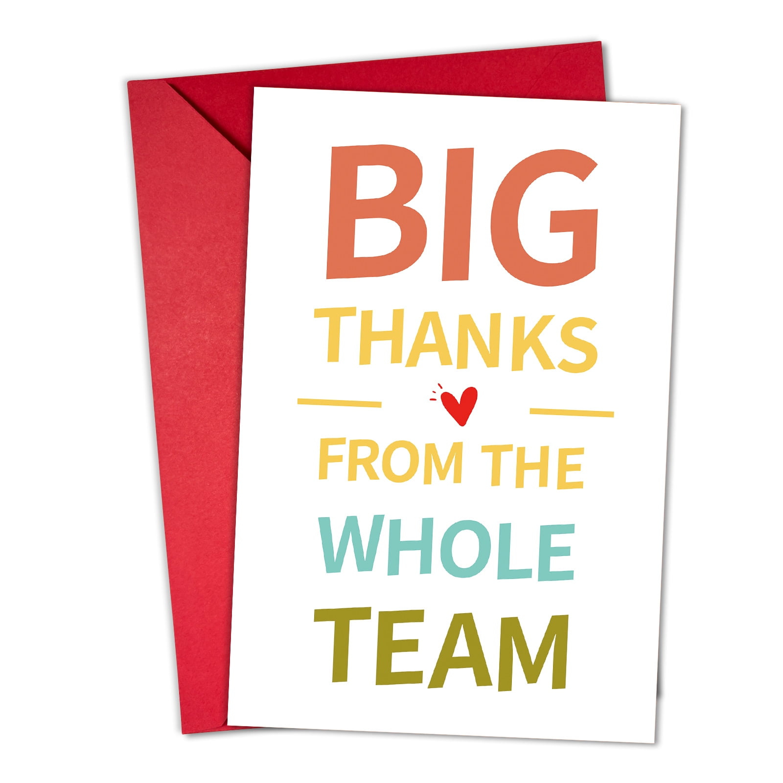 Big Thanks Greeting Card from the Whole Team – Cheerful Design with Red ...