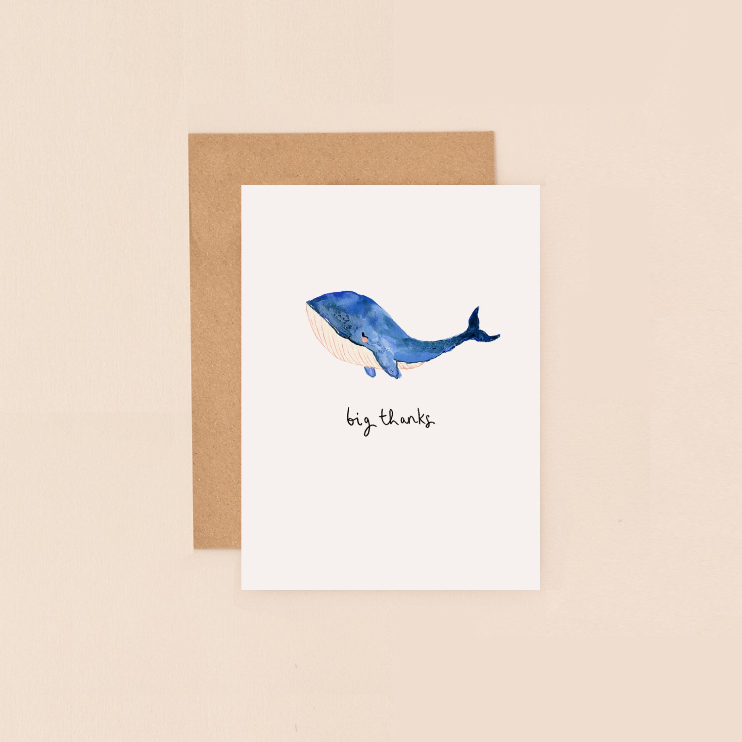Big Thanks" Whale Greeting Card - Cute Blue Whale Illustration ...