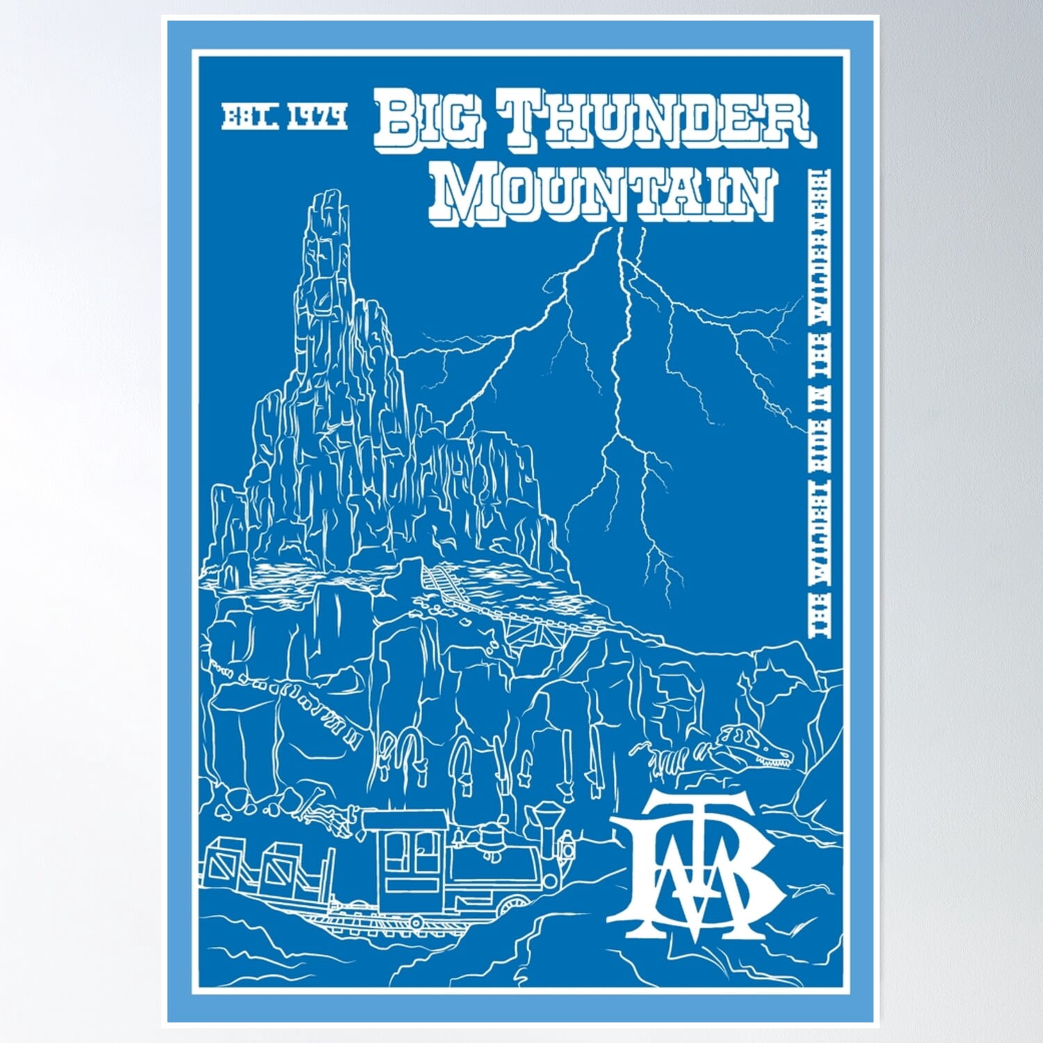 Big Thunder (Blueprint) Poster Wall Art, Modern Wall Decor, 16x24 ...