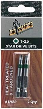 Big Timber Fasteners Star Drive Power Driver Bits, Blister Pack, 2 per ...