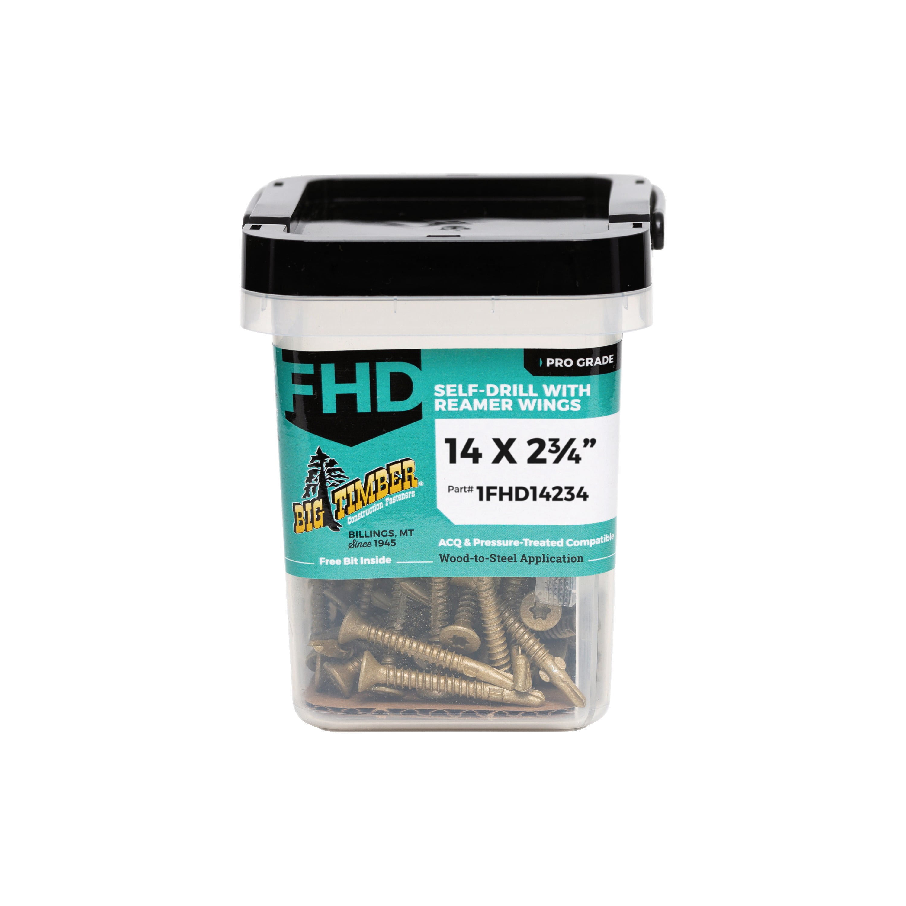 Big Timber Flat Head Wood to Metal Self-Drilling Screws - Pack of 2 ...