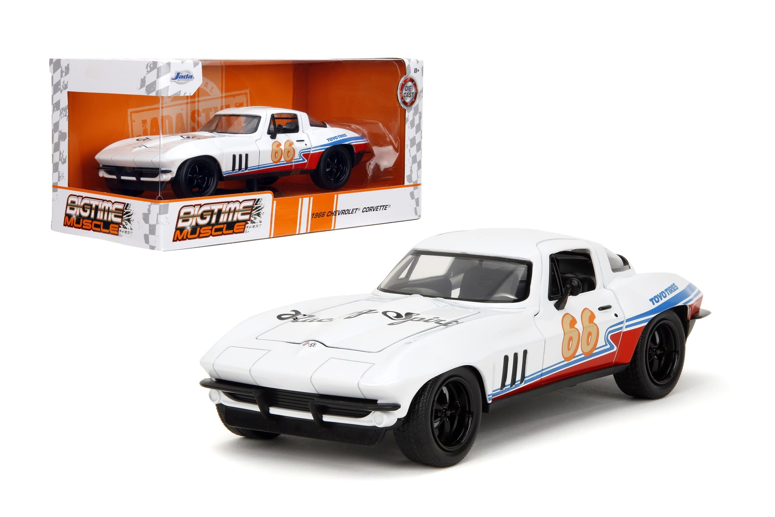 Big Time Muscle 1:24 1966 Chevy Corvette Sting Ray Die-Cast Car, Toys ...