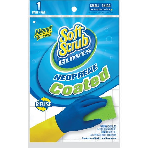 Big Time Products Soft Scrub Neoprene Coated Latex Rubber Glove ...