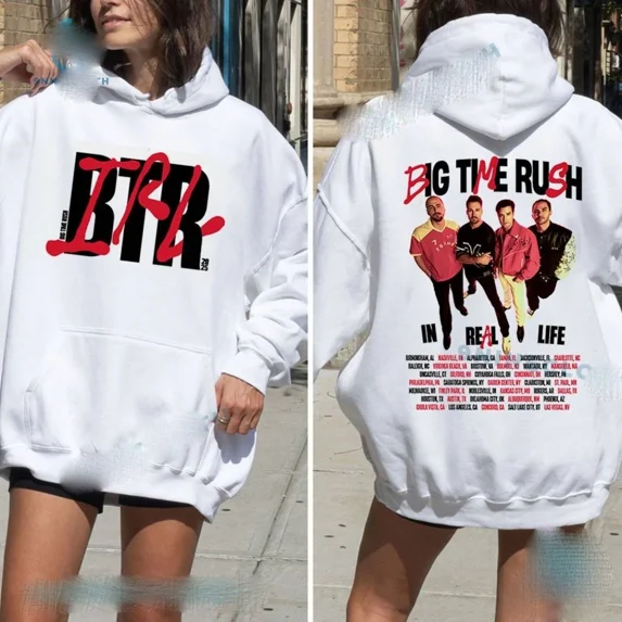 Big Time Rush BTR IRL In Real Life Worldwide 2025 Tour Hoodie - Walmart.com