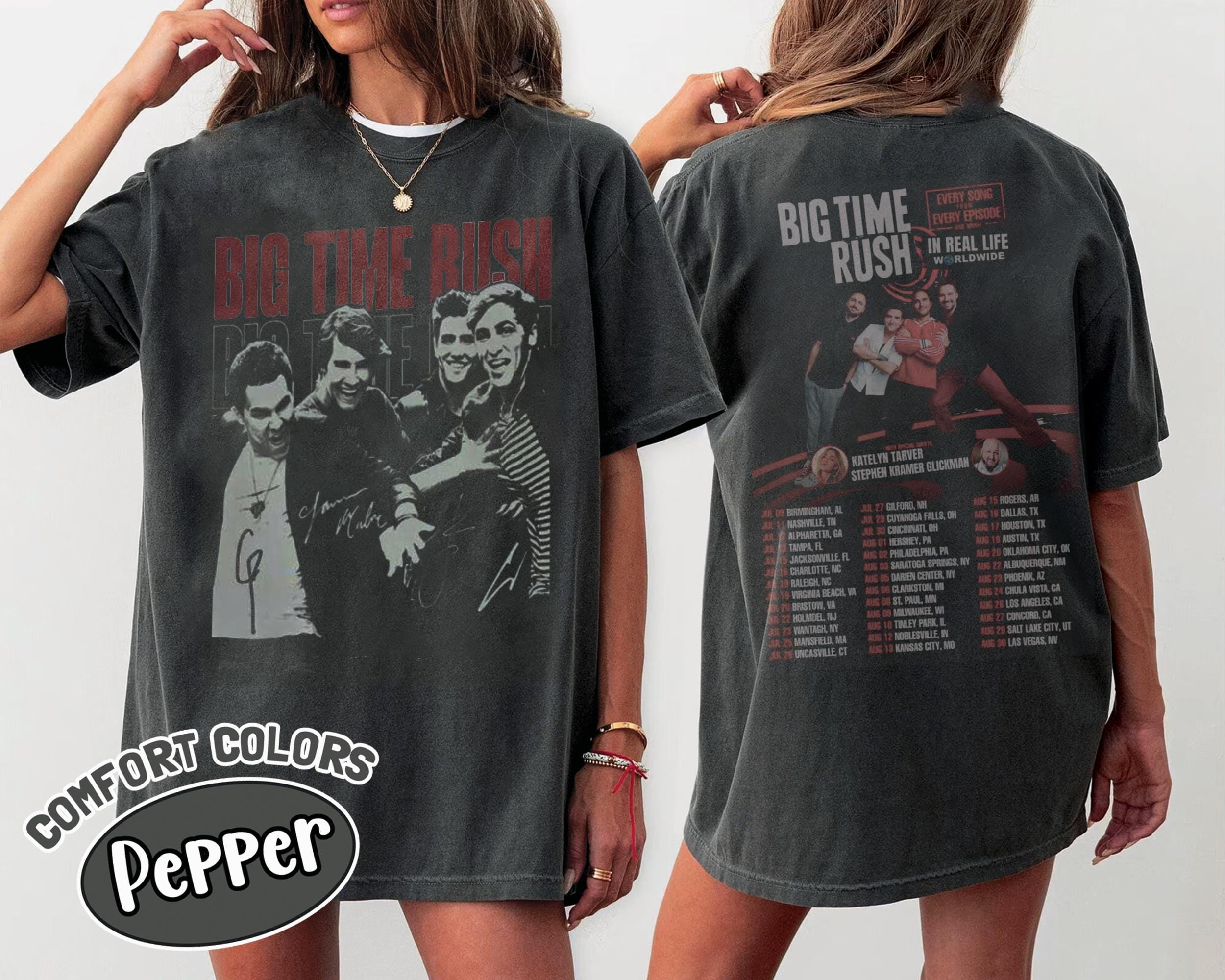 Big Time Rush In Real Life Worldwide Tour Two-Sided Shirt, Big Time Rush 2025 Concert, Big Time ...
