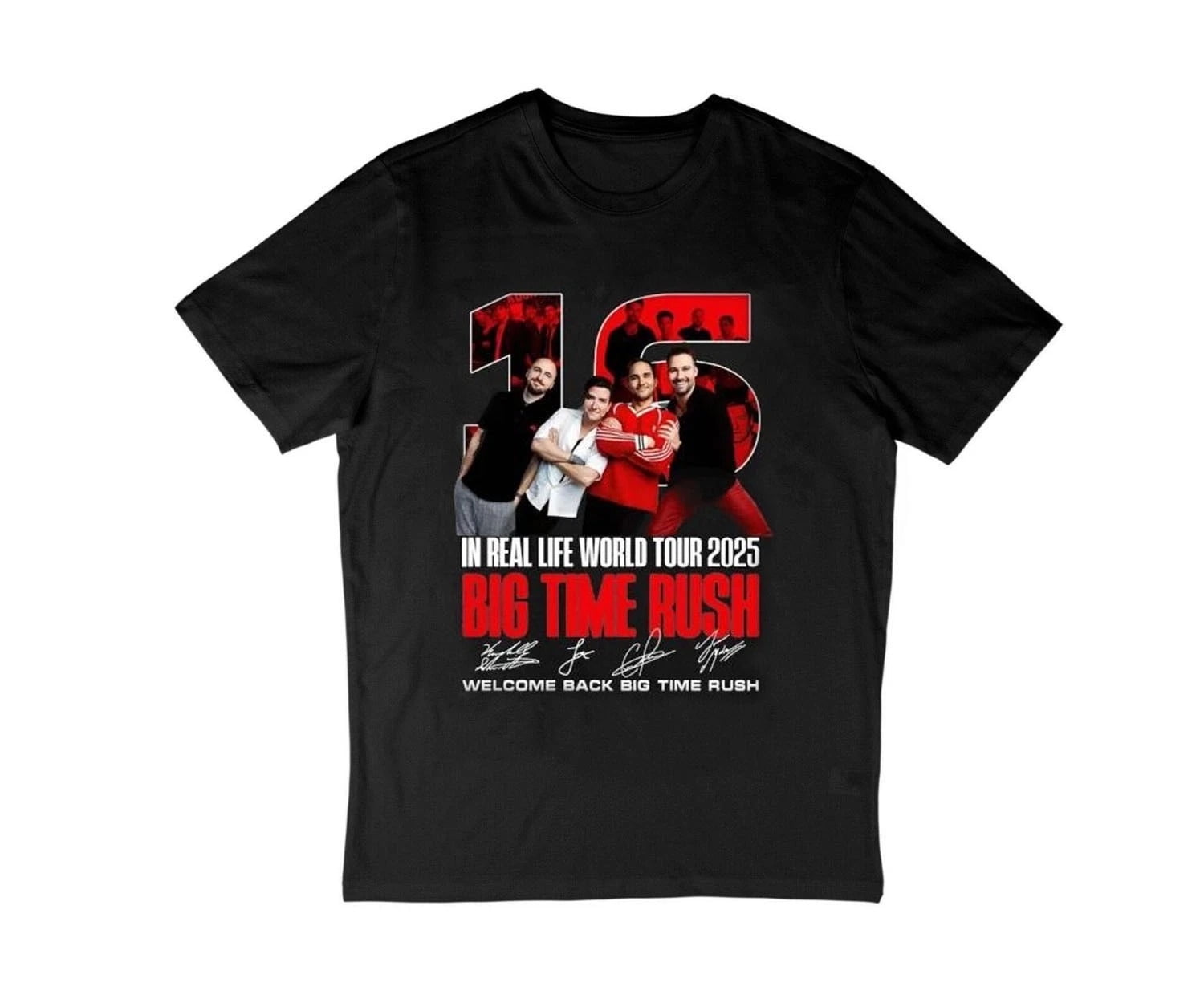 Big Time Rush In Real World Tour 2025 Concert Signatures T-shirt ...