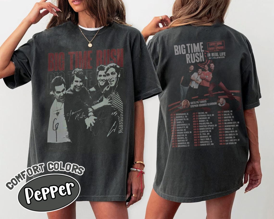 Big Time Rush In Real Life Worldwide Tour Two-Sided Shirt, Big Time ...