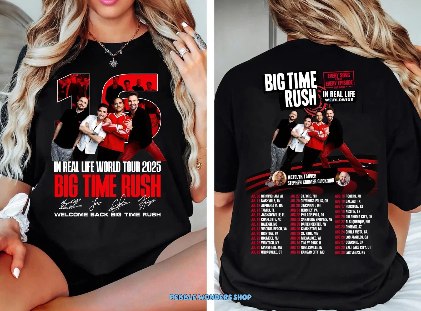 Big Time Rush in Real Life Tour 2025 Shirt, BTR Pop Band T-Shirt ...