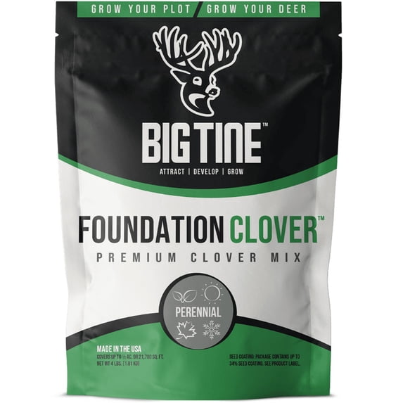 Big Tine Foundation Clover Mix Food Plot Seed, Deer Hunting Attractant ...