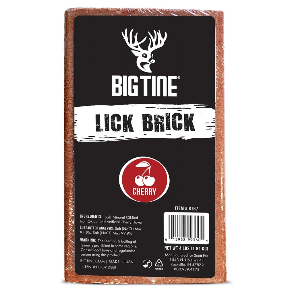 Big Tine Cherry Rush Deer Lick Brick Mineral Attractant, 4 lb Block ...