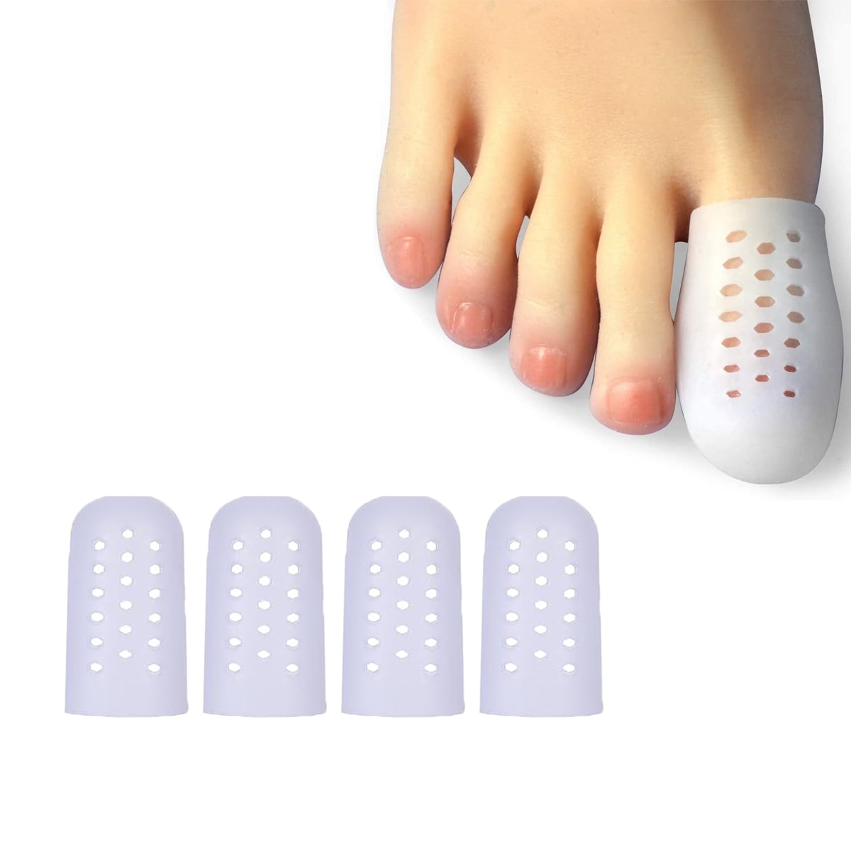 Tutuviw Big Toe Caps, Pack of 4 Breathable Gel Toe Protectors, Pain ...