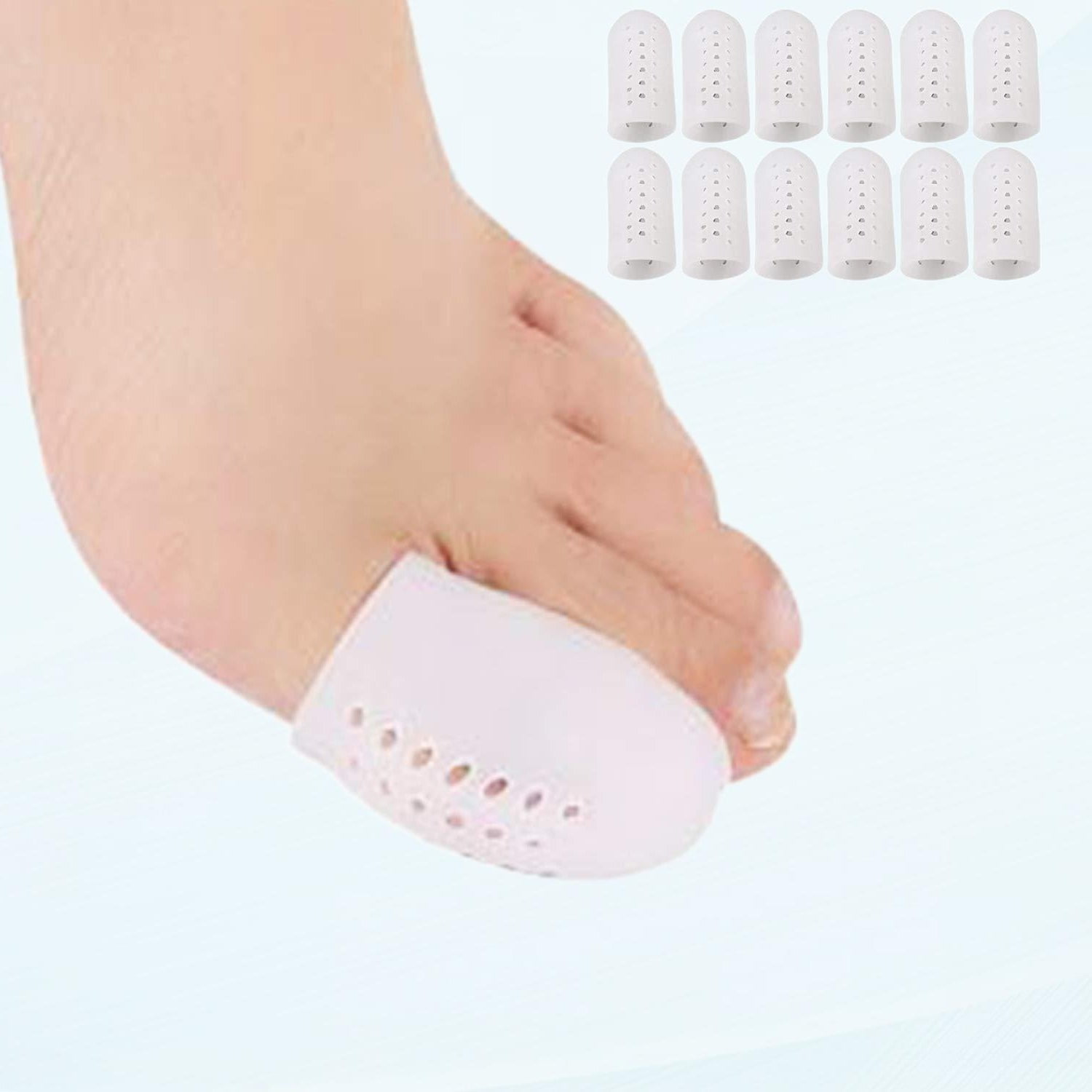 Big Toe Protective Gel Toe Caps 12 Piece, New Breathable Toe Covers ...