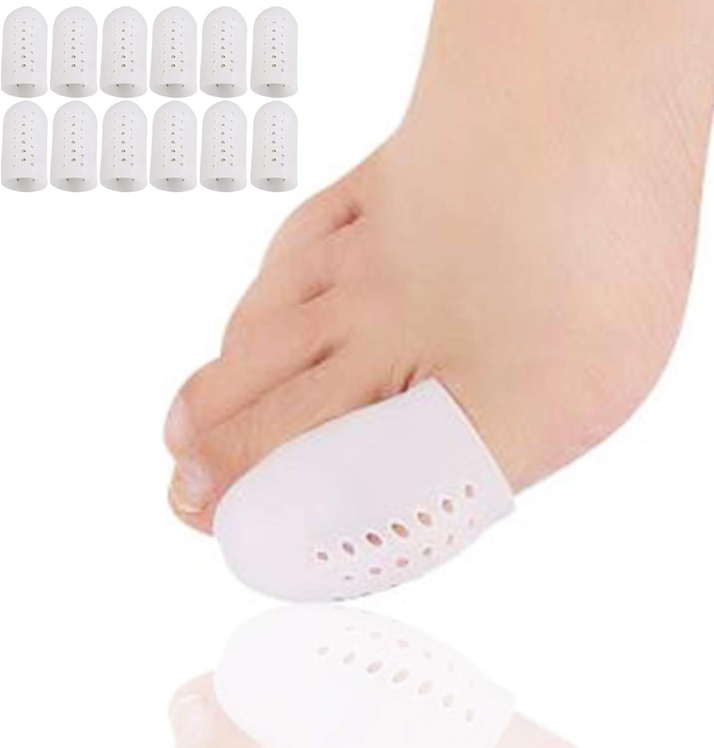 Big Toe Protector Gel Toe Caps 12 Pcs, New Breathable Toe Covers with ...