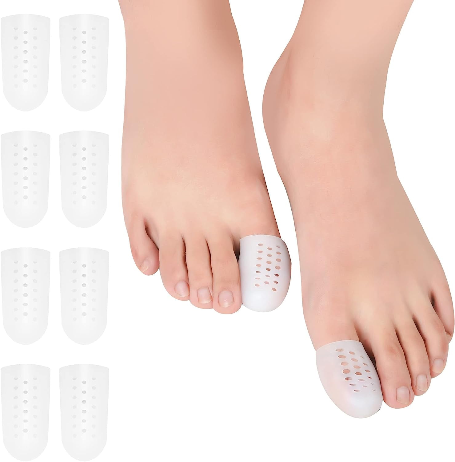 Big Toe Protectors Breathable Toe Caps with Holes 8 Pack Gel Toe ...
