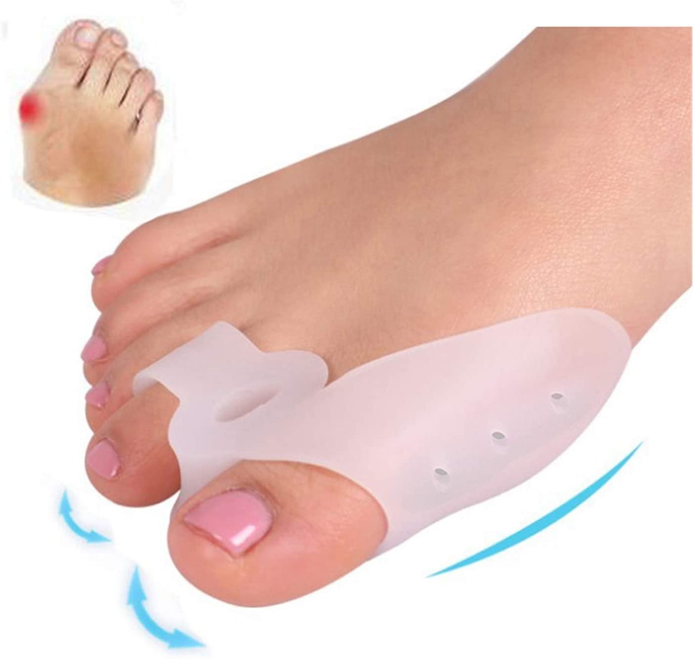 Big Toe Straightener Thumb Valgus Protector Silicone Gel Foot Fingers ...