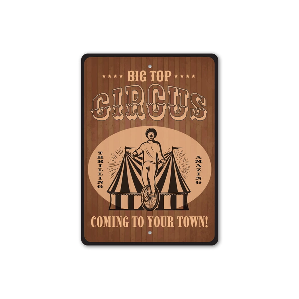Big Top Circus Aluminum Metal Decor Sign - 10x14 inches - Walmart.com