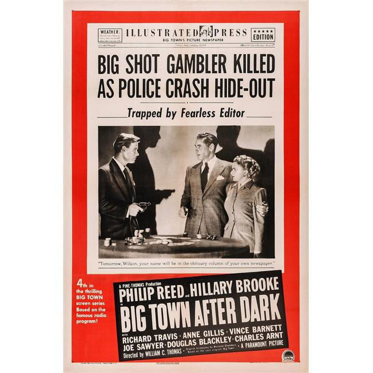 Big Town After Dark Us Poster From Left: Richard Travis Phillip Reed ...