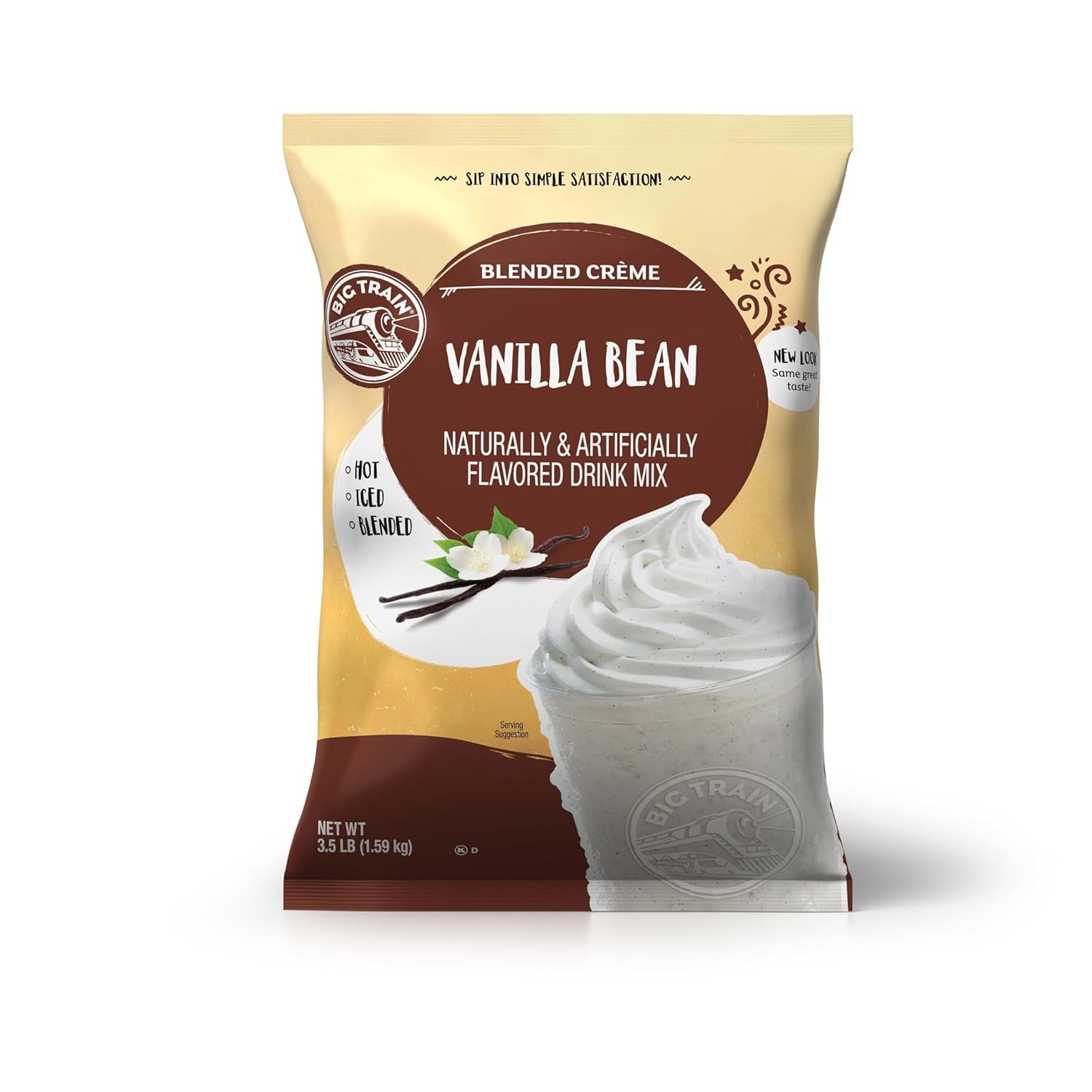 Big Train Vanilla Bean Blended Crème Beverage Mix, 3.5 Pound (Pack of 1 ...