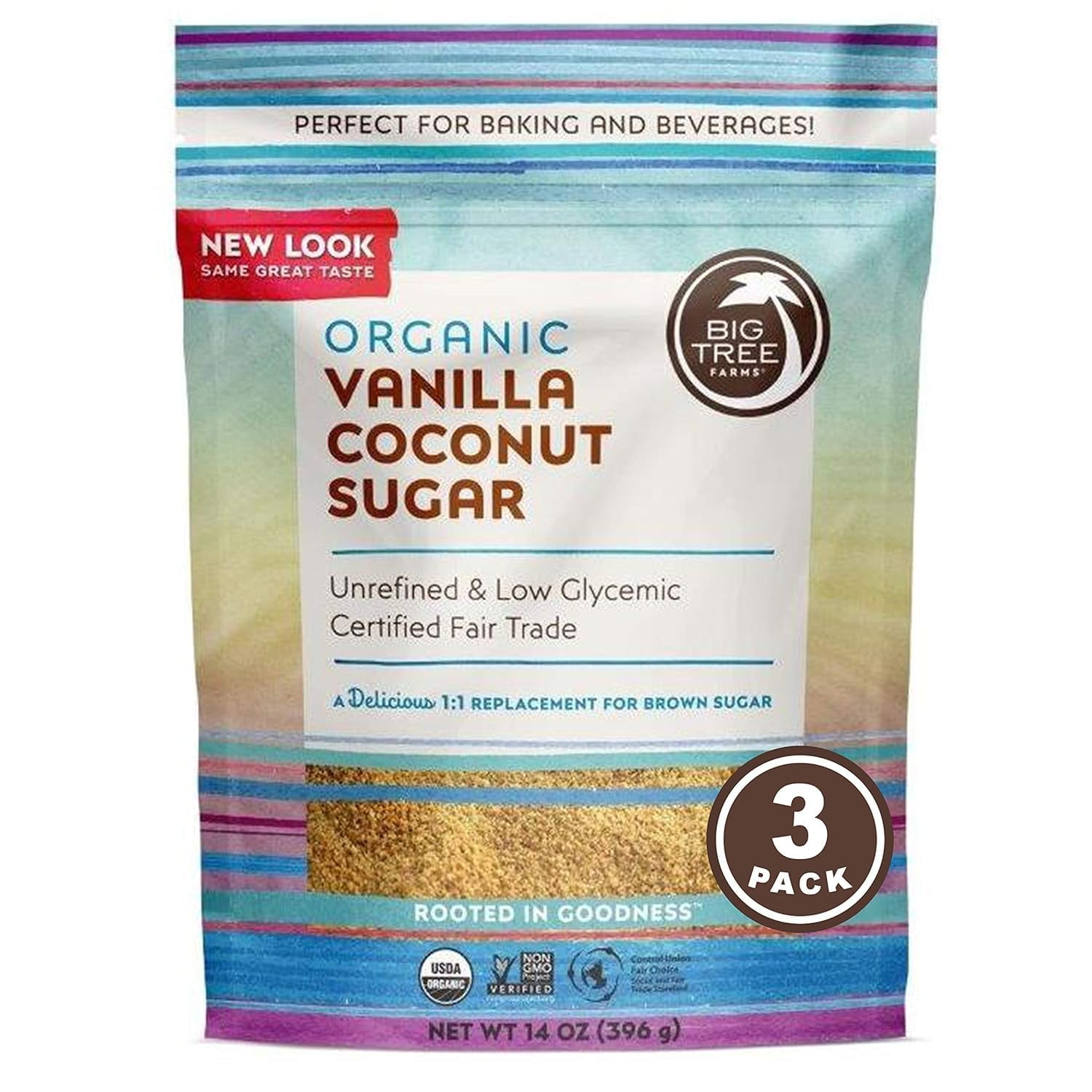 Big Tree Farms Organic OKA4 Vanilla Coconut Sugar - Coconut Palm Sugar ...