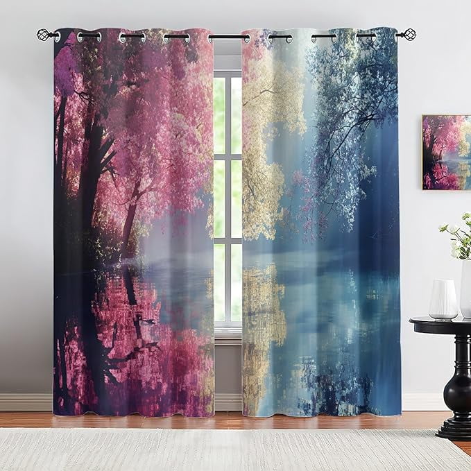 Big Trees Curtains for Living Room & Home Decor, Forest Blackout ...