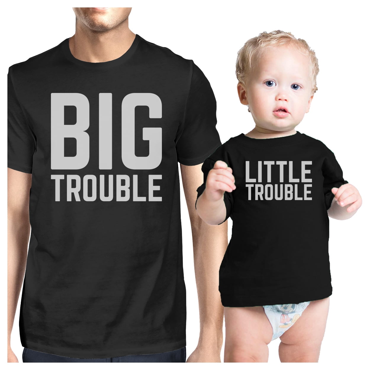 Big Trouble Little Trouble Dad and Baby Couple Tees For Baby Shower ...